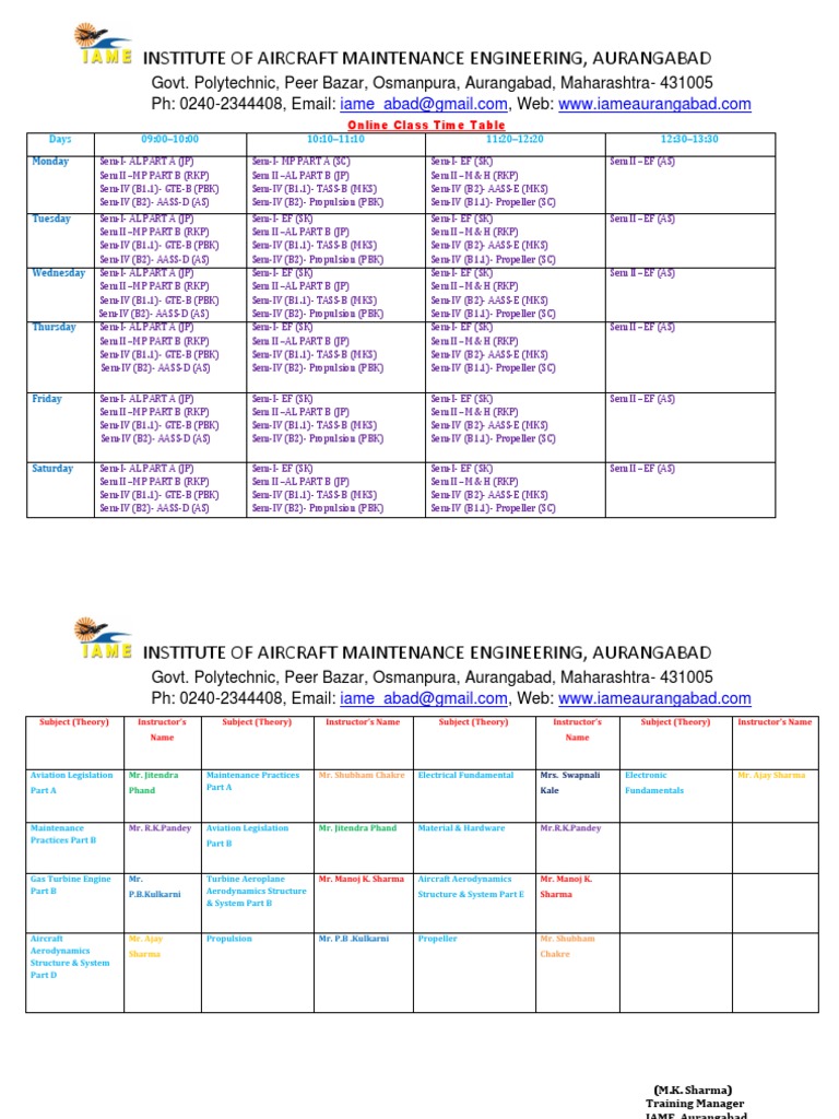 Updated Online Class Time Table | PDF | Aircraft | Vehicles