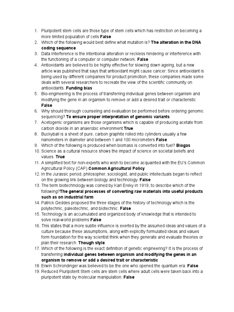 STS Final Exam | PDF | Gene | Messenger Rna