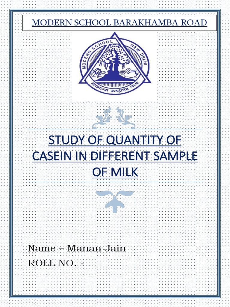 Study of Quantity of Casein in Different Sample of Milkss | PDF | Milk | Chemistry
