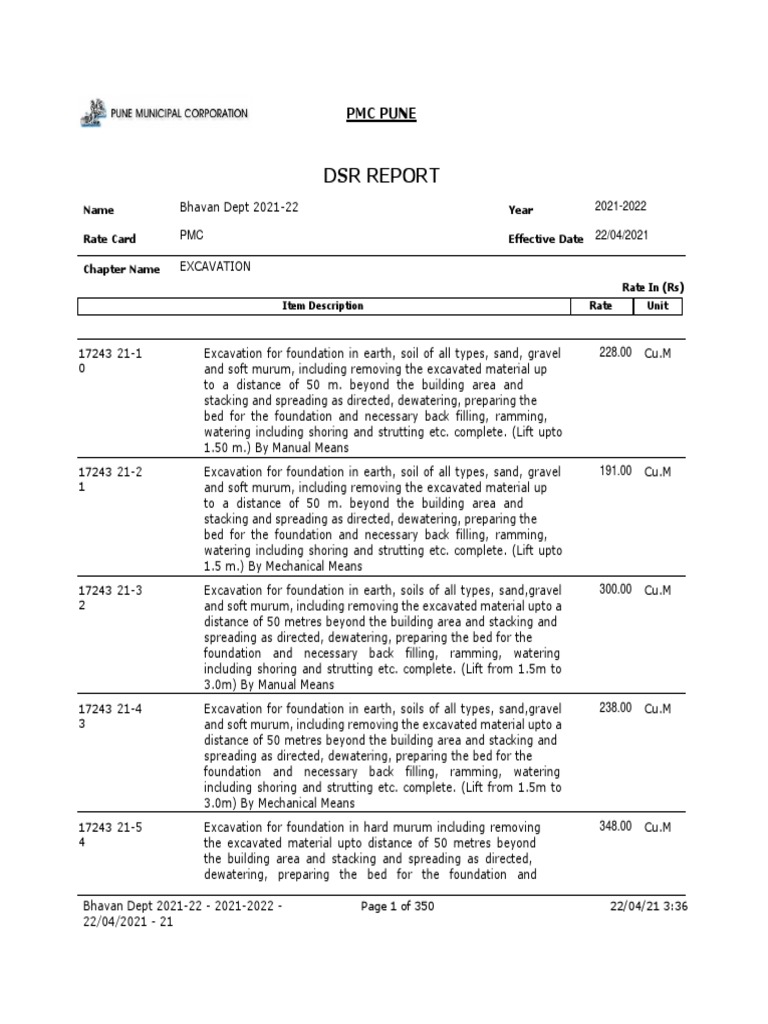Bhavan DSR 2021 | PDF | Concrete | Deep Foundation