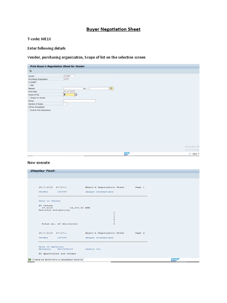 04 Buyer Negotiation Sheet | PDF
