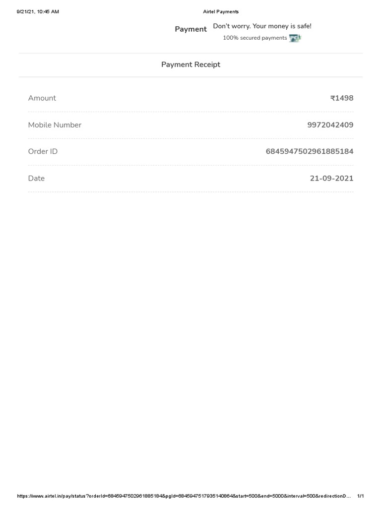 Amount Mobile Number Order ID Date: Payment | PDF