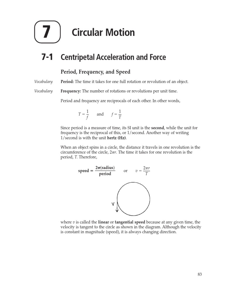 7 1 Centripetal Acceleration and Force Problems Answer Key | PDF | Acceleration | Mechanics