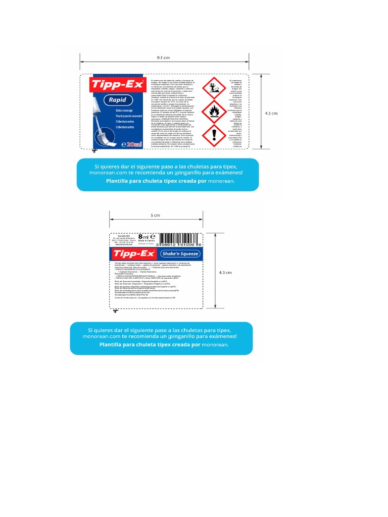Plantilla Chuleta Tipex Word 2 | PDF | España | Europa