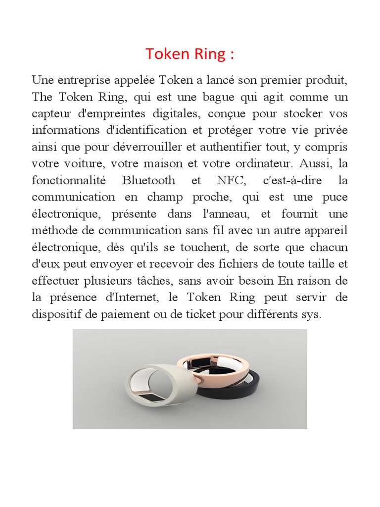 Bague Token Ring : Sécurité et NFC | PDF