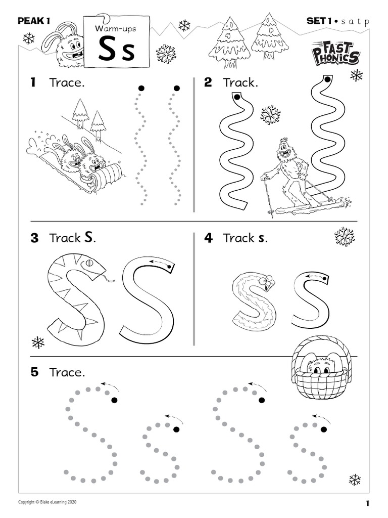 Activity Sheet FP Fast Phonics Worksheets Peak 1 Peak 1 Handwriting ...