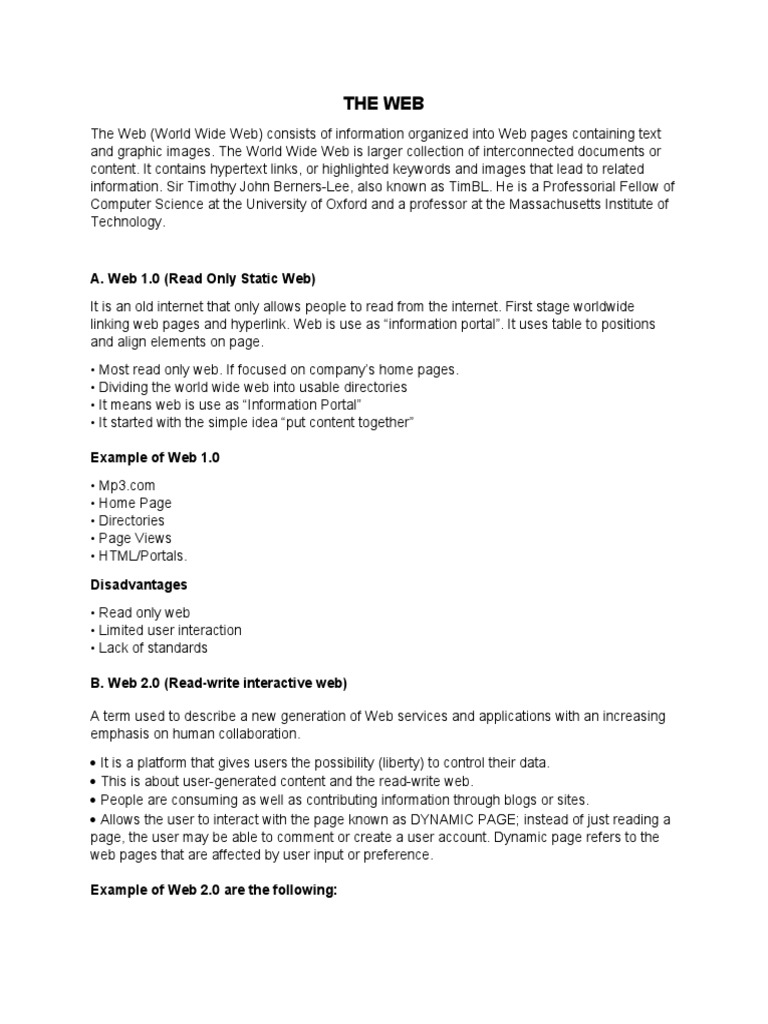 The Web and The Internet 1 | PDF | World Wide Web | Internet & Web