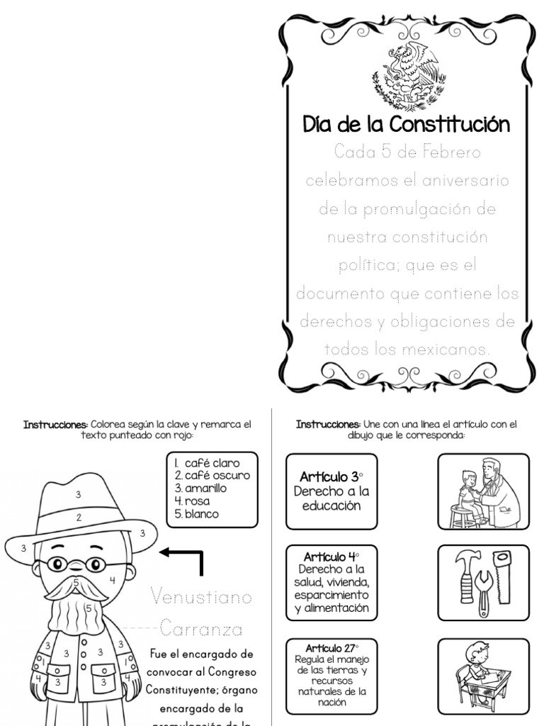 Día de La Constitución (Tarjeta Plegable) | PDF
