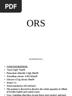 ORS Composition and Ingredients Overview | PDF | Electrolyte | Dehydration