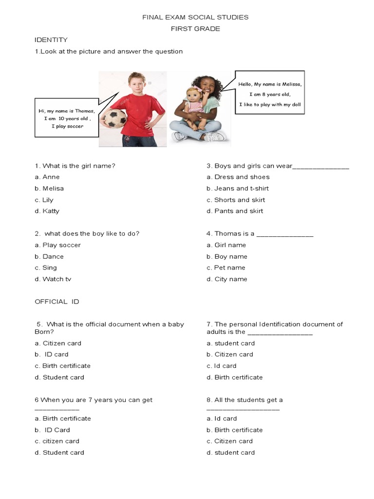 Social Studies Final Exam | PDF | Identity Document | Hospital