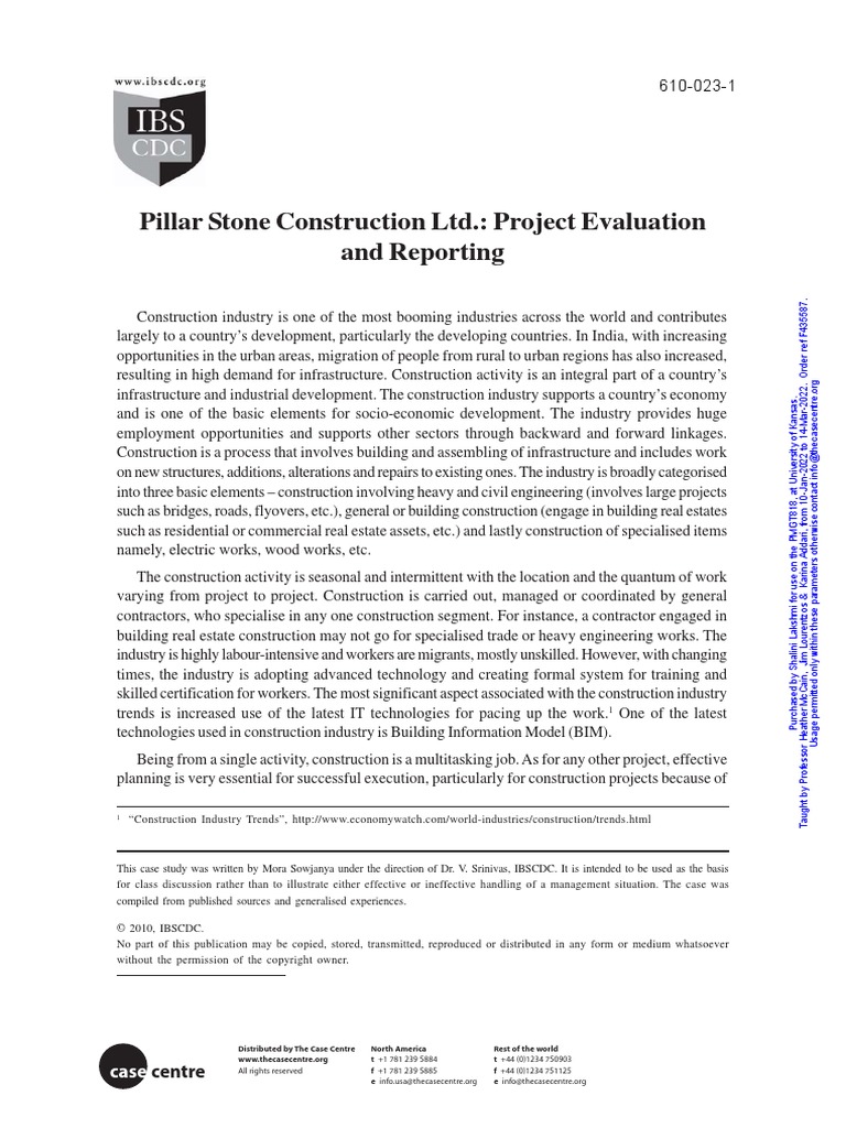 Pillar Stone Case Study | PDF | Infrastructure | Economies