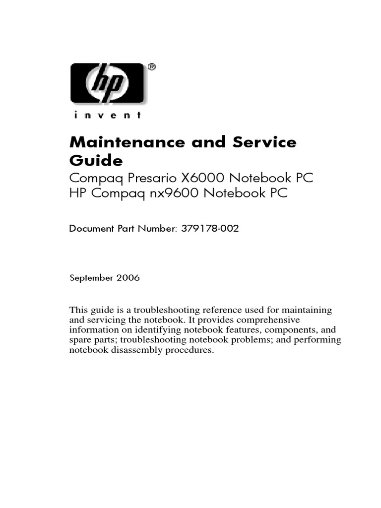 Maintenance and Service Guide | PDF | Laptop | Booting