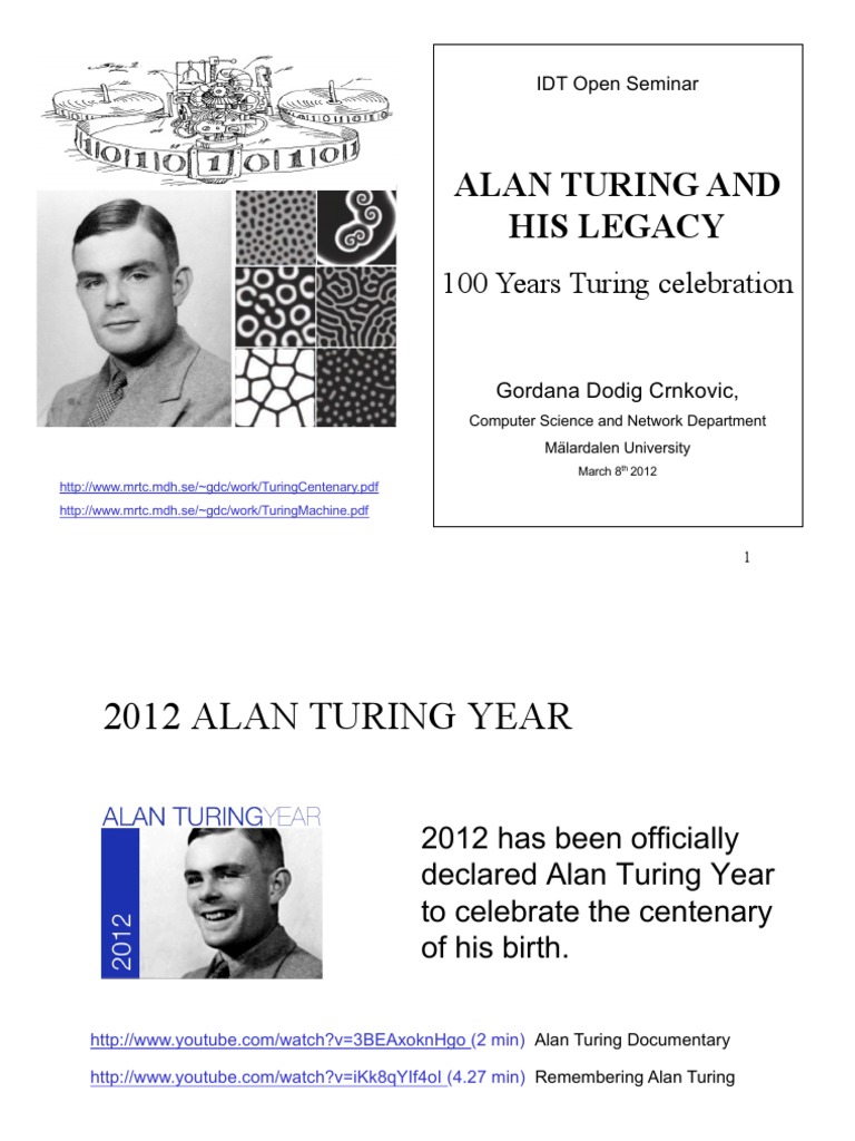 Alan Turing's Legacy and Contributions | PDF | Alan Turing | Algorithms