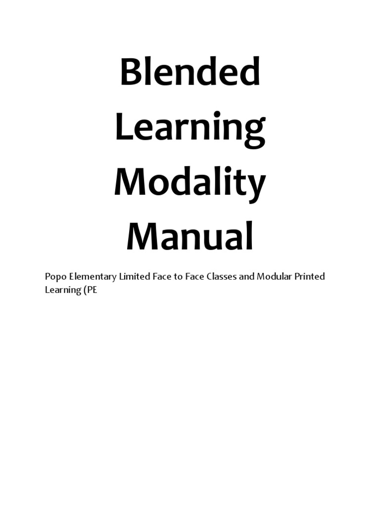 Popo Blended Learning Modality Manual | PDF