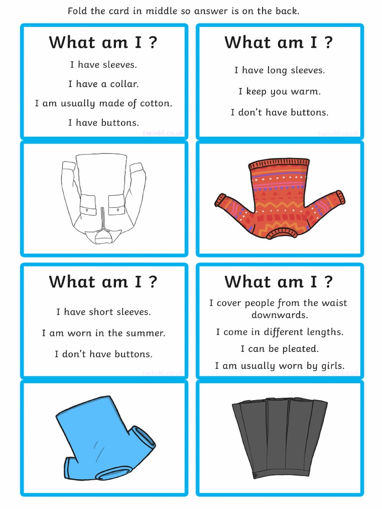 What Am I Clothes Guessing Game | PDF