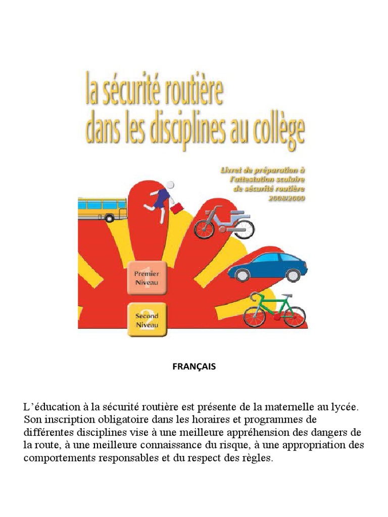 Securite Routiere Et Francais | PDF | Assurance | Aménagement cyclable