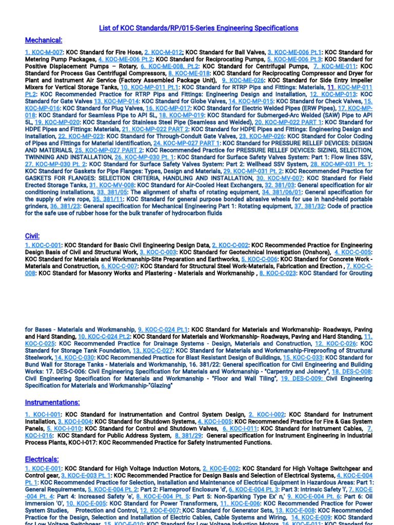 List of Koc STD RP 015 Series | PDF | Physical Chemistry | Electron