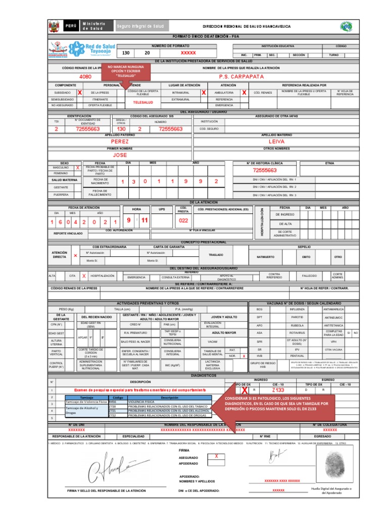 Fua 022 Telesalud | PDF | Medicina CLINICA | Especialidades Medicas