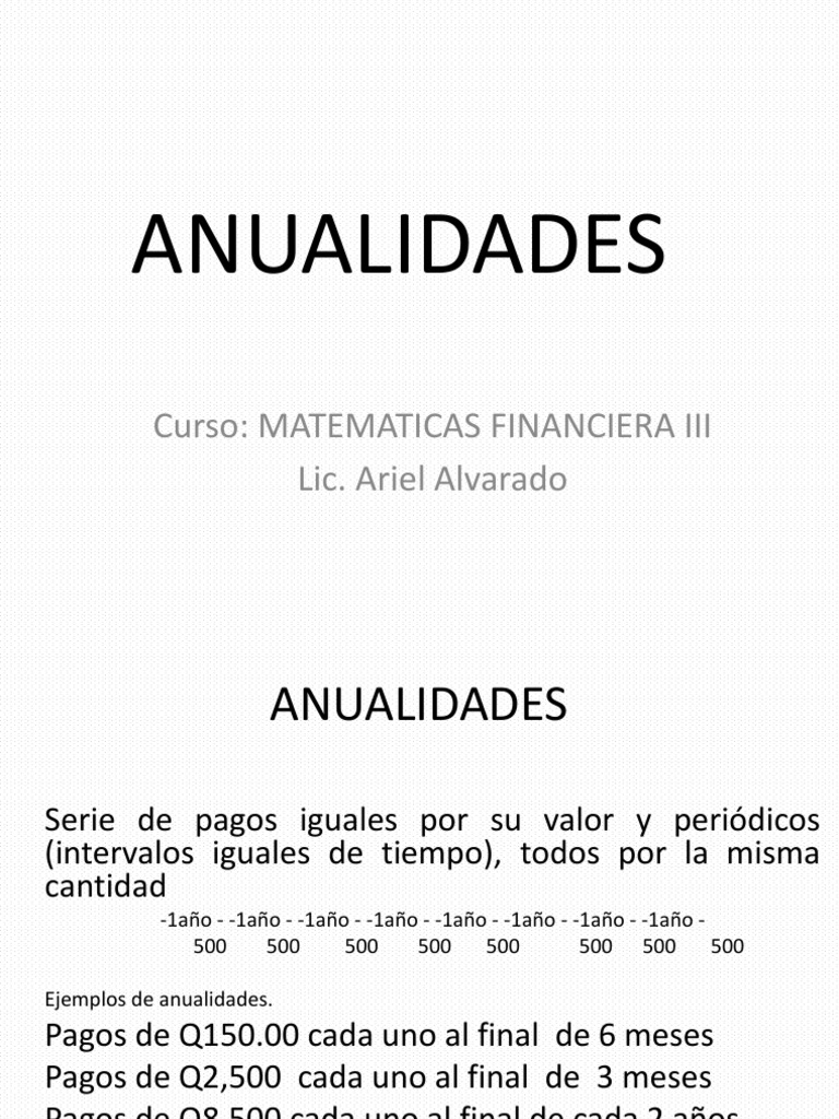 Anualidades 2020 | Descargar gratis PDF | Amortización (Negocio) | Interés