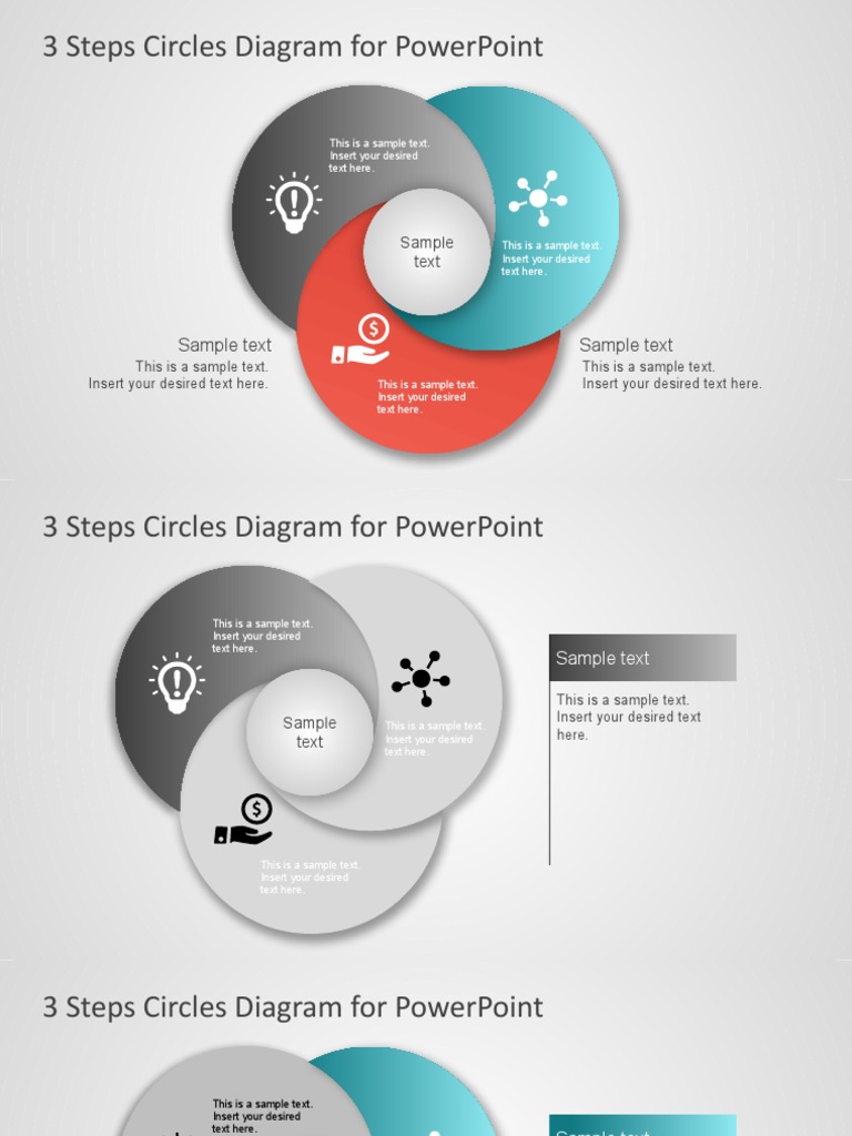 6736 01 3 Steps Circles Diagram For Powerpoint 16x9 | PDF