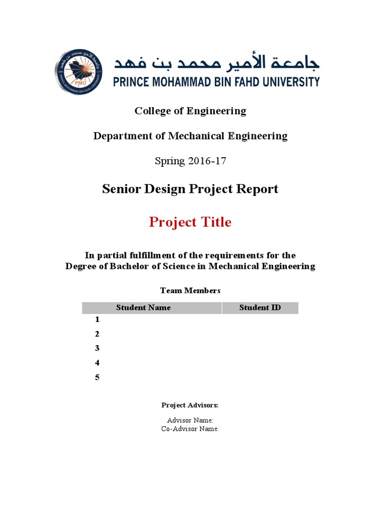 14 - Senior Design Report Template | PDF | Bearing (Mechanical) | System