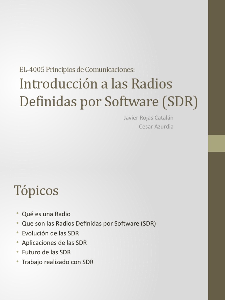 Introducción a Radios Definidas por Software | PDF | Radio | Tecnología ...