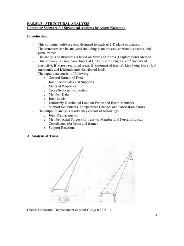 Kassimali Software Briefing | PDF | Structural Analysis | Beam (Structure)