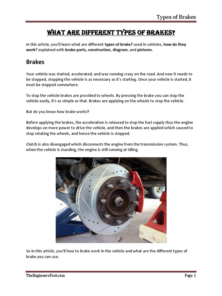 What Are Different Types of Brakes? | PDF | Brake | Transport