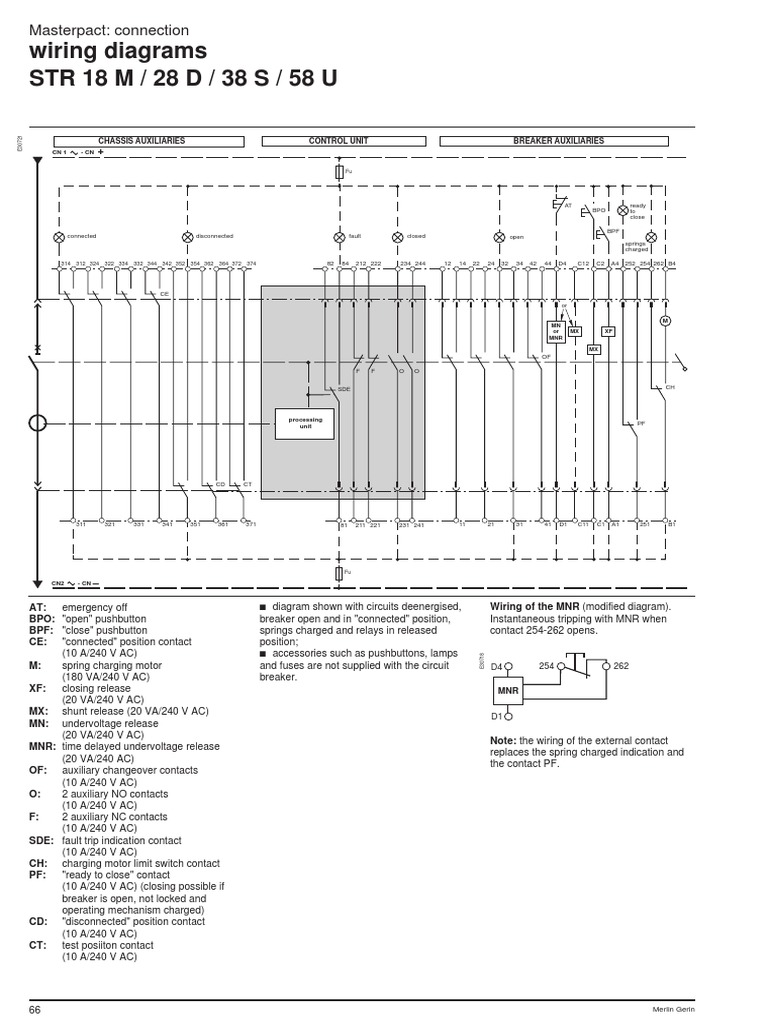 Wiring Diagrams STR 18 M / 28 D / 38 S / 58 U: Masterpact: Connection ...