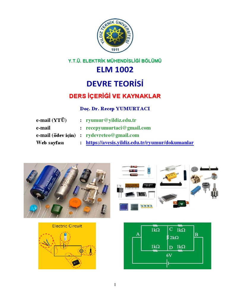 Devre - Teo - 0 - Elm1002 Devre Teori̇si̇ Konular Ve Kaynaklar | PDF