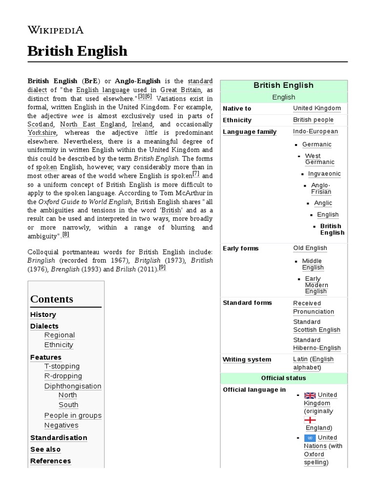 British English: British English (Bre) or Anglo-English Is The Standard ...