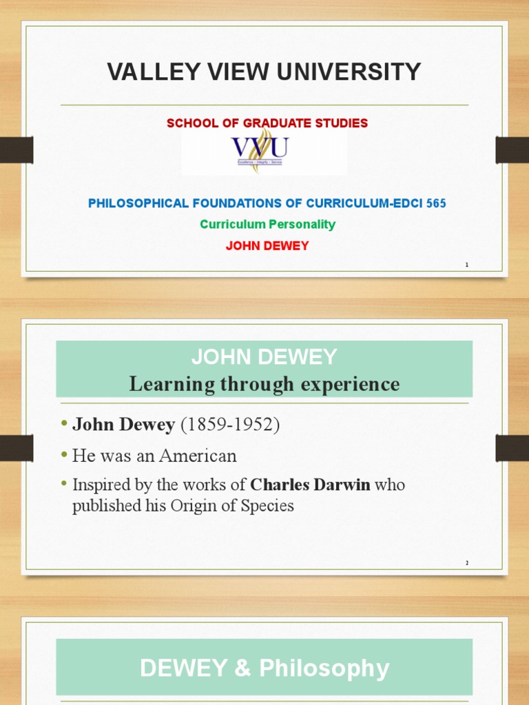 Valley View University: School of Graduate Studies | PDF | John Dewey ...