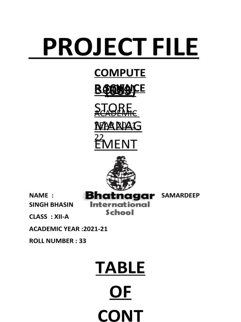 Samardeep (Book Store Management (CS Project) ) | PDF | Python ...