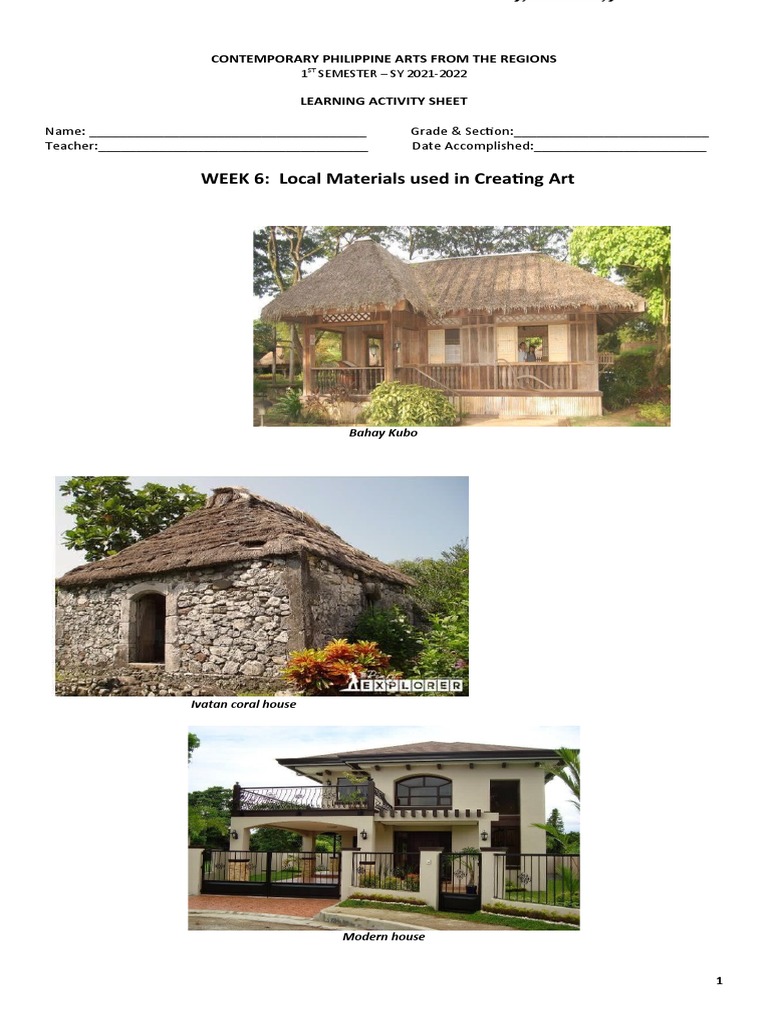 WEEK 6: Local Materials Used in Creating Art | PDF | Paintings ...