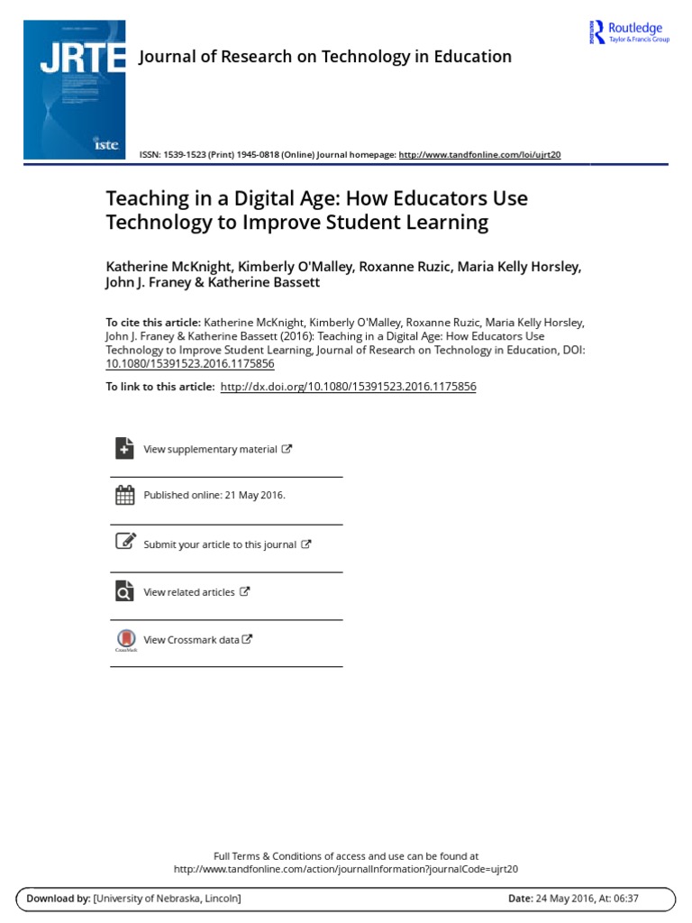 Teaching in A Digital Age: How Educators Use Technology To Improve ...