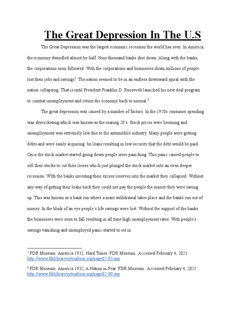 The Great Depression | PDF | Great Depression | Franklin D. Roosevelt