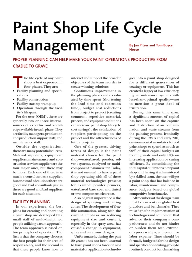 Paint Shop Life Cycle | PDF | Paint | Reliability Engineering