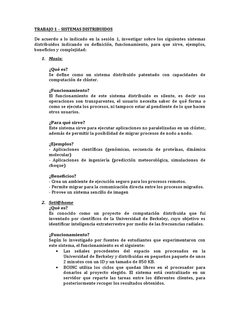 Sistemas Distribuidos - Tarea 1 | PDF | Informática | Arquitectura de Computadores