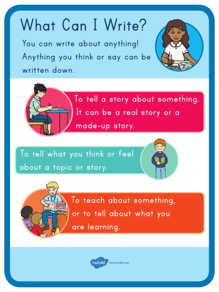 First Grade What Can I Write Poster | PDF