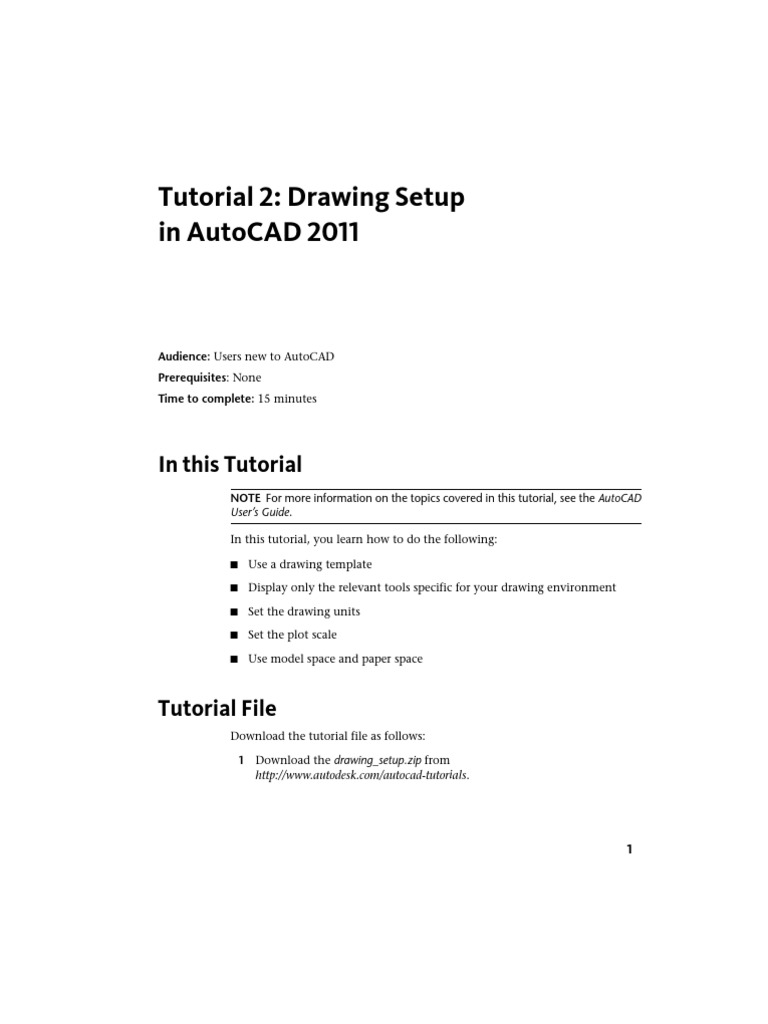 Tutorial 2: Drawing Setup in Autocad 2011 | PDF | Auto Cad | Menu ...