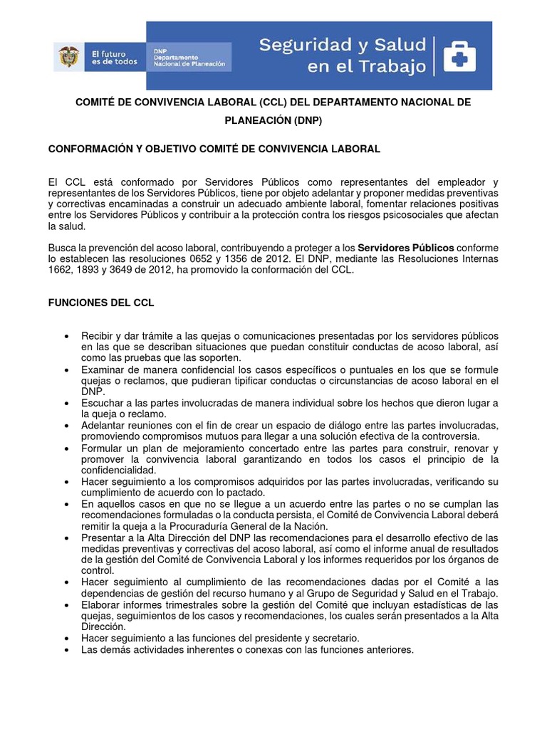 Conoce Que Es El Comité de Convivencia Laboral | PDF