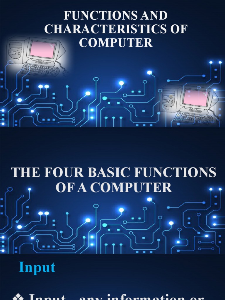 Functions and Characteristics of Computer | PDF