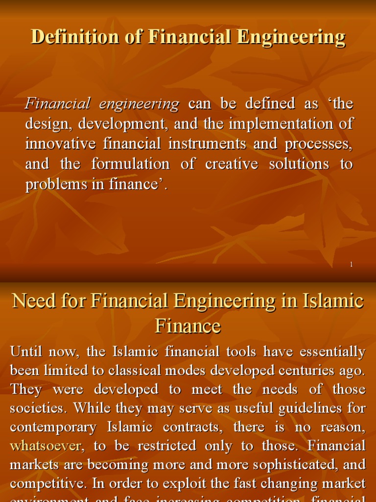Definition of Financial Engineering | PDF | Sharia | Islamic Banking ...