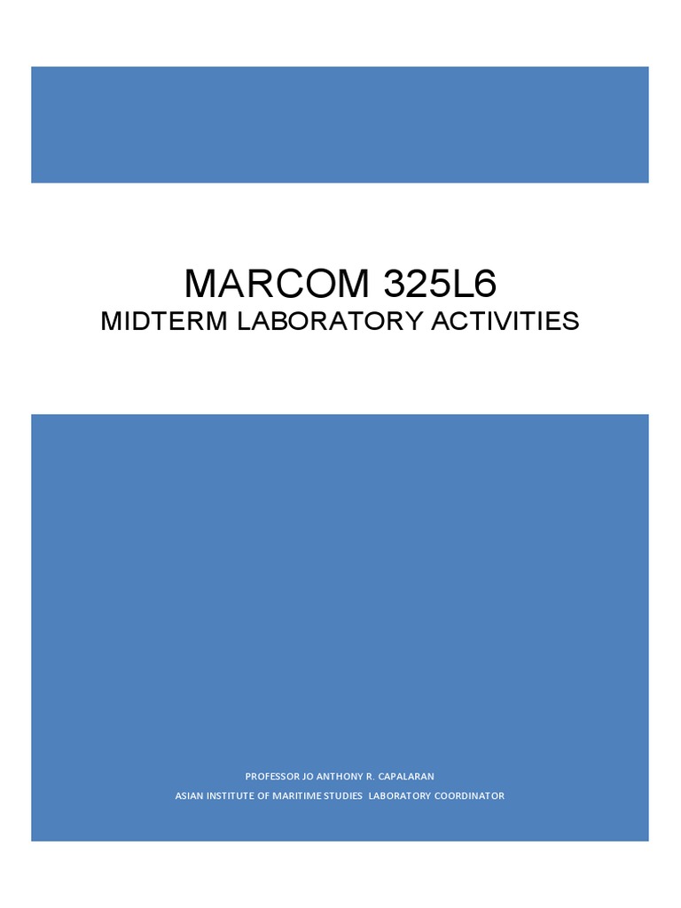MARCOM 325L6: Midterm Laboratory Activities | PDF