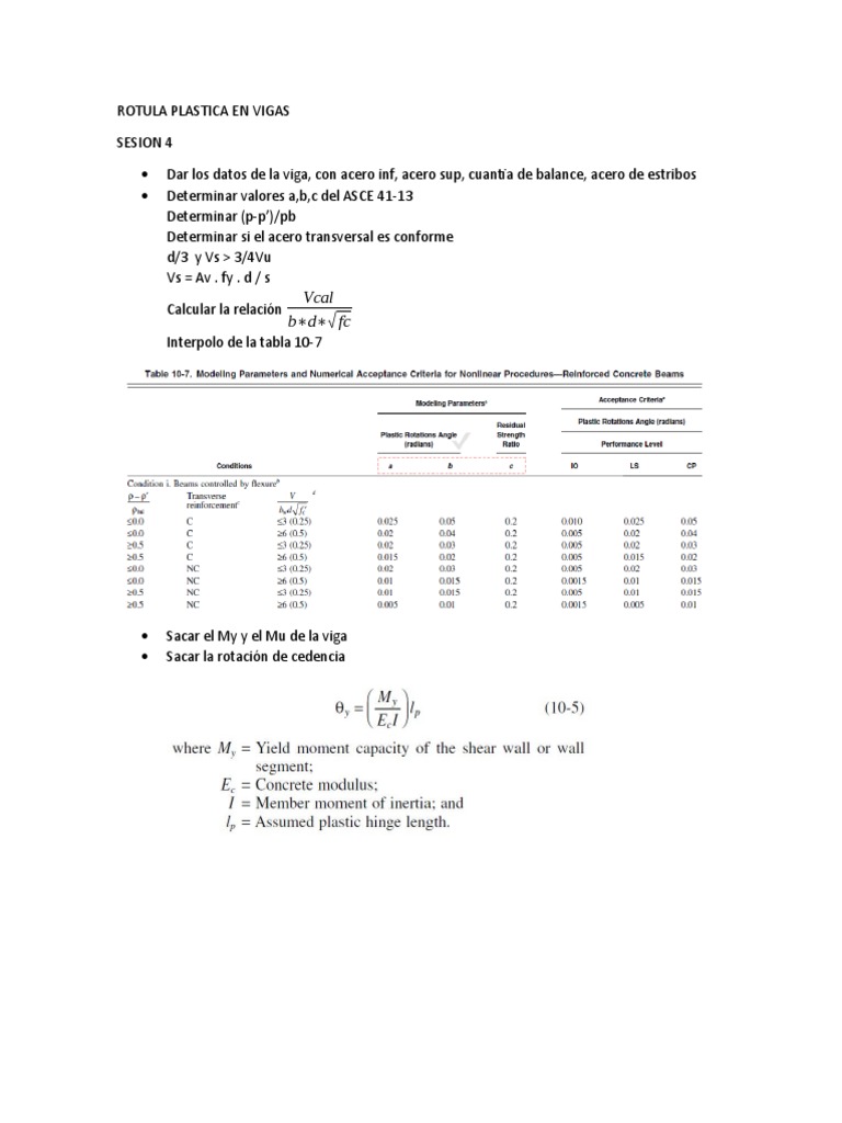 Rotula Plastica en Vigas | PDF