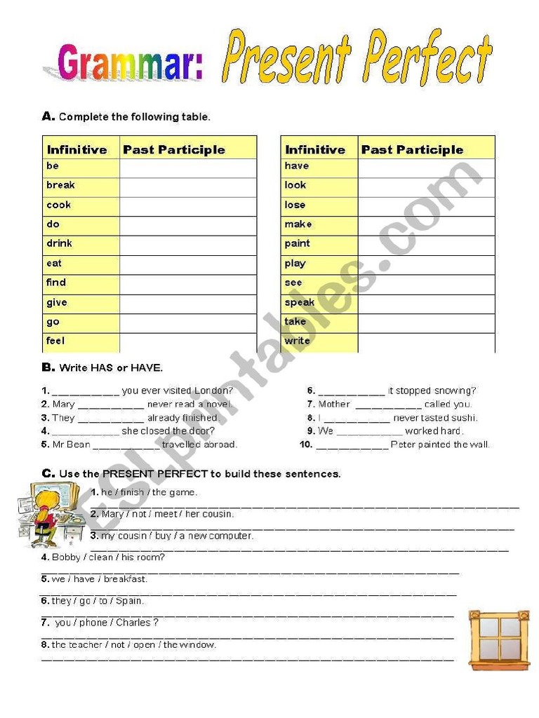 Present Perfect Worksheet | PDF