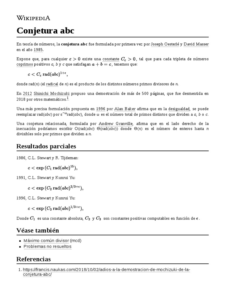 Conjetura Abc | PDF | Estudios de idiomas extranjeros | Métodos y ...