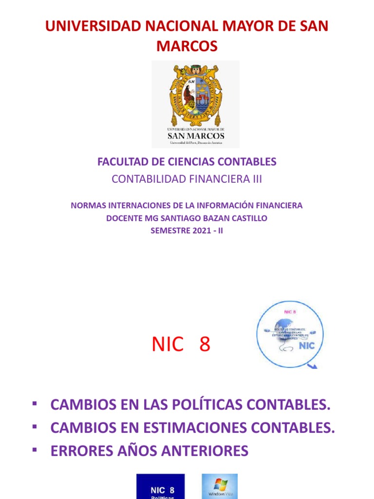 Diapositiva NIC 8 | PDF | Contabilidad | normas internacionales de ...
