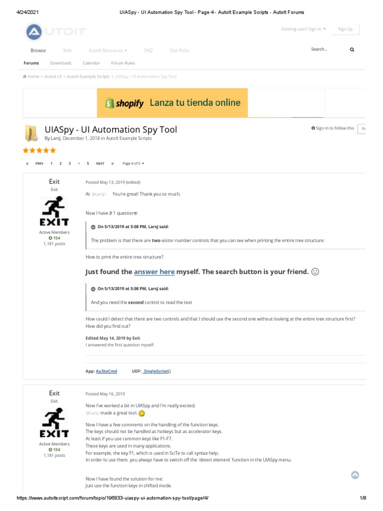 Uiaspy Ui Automation Spy Tool Page 4 Autoit Example Scripts Autoit Forums Pdf Menu