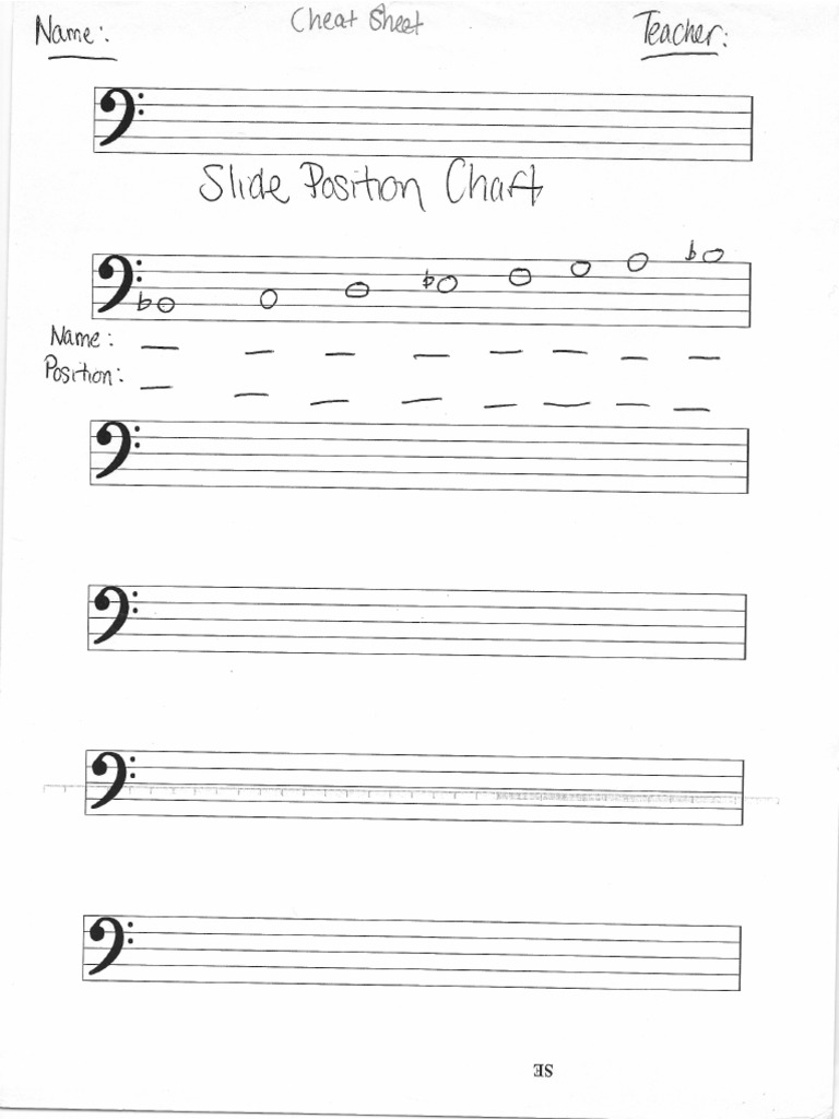 Trombone Slide Position Chart | PDF